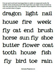 » Compound Words Cut and Glue Lesson Plan of Happiness