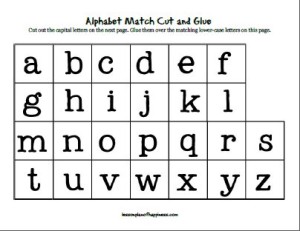 » Alphabet Match Cut and Glue Lesson Plan of Happiness