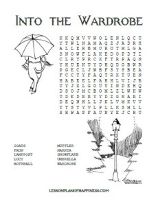 LWW) Into the Wardrobe Wordsearch Lesson Plan of Happiness