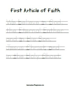 » First Article of Faith Tracing Lesson Plan of Happiness