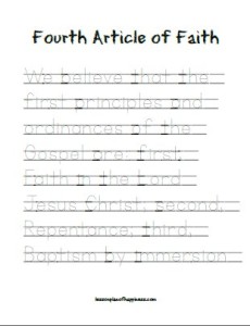 » Fourth Article of Faith Tracing Lesson Plan of Happiness