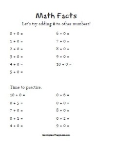 » Math Facts: Adding 0 to 10 Lesson Plan of Happiness